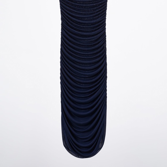 Zara | Dresses | Zara Navy Blue Ruched Strapless Dress | Poshmark